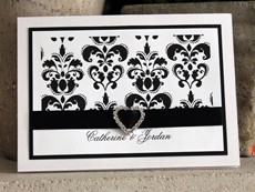 Invitation 919: Ice Pearl, Black Linen, White Smooth,